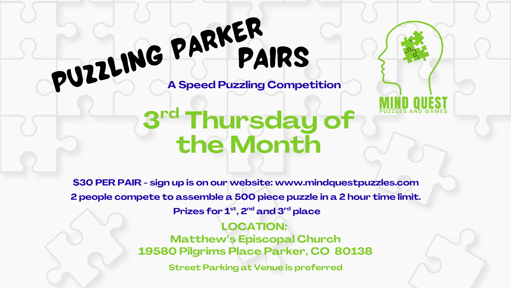 Parker Pairs Speed Puzzling Event - PLEASE SELECT A DATE – Mind Quest ...
