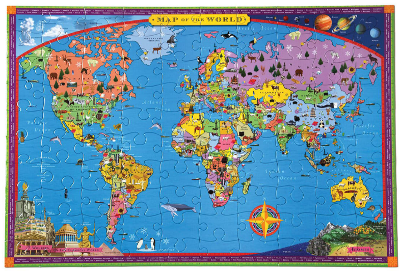 World Map - Eeboo – Mind Quest Puzzles and Games
